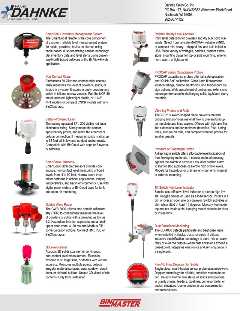 BinMaster Level Indicator | Feed, Seed, Grain Level Sensors & Controls